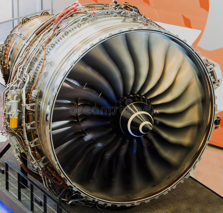 Jumbo Jet Aircraft Engine Running Stock Photo - Image of moving, power ...
