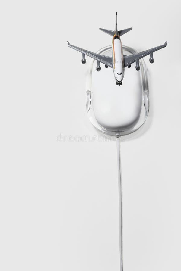 Jumbo Jet on Apple Macintosh Computer Mouse Digital Composite Stock ...