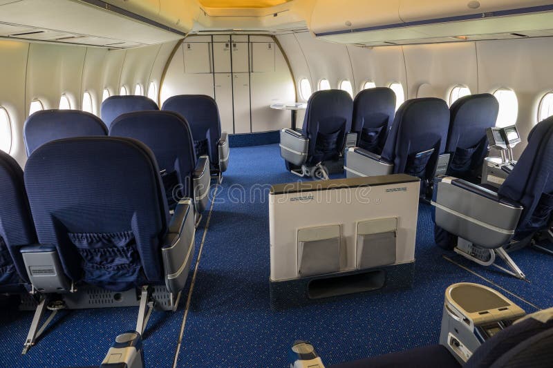 Jumbo jet business class stock image. Image of cabin - 34813675