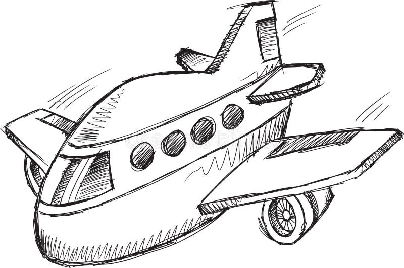 Jumbo Jet Doodle Vector stock vector. Illustration of doodle - 49797640