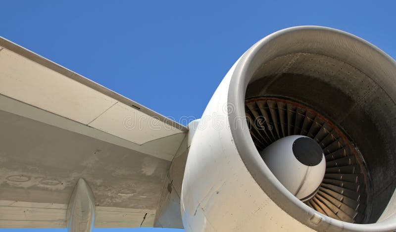 Jumbo Jet Engine & Wing Stock Photo - Image of airbus, wing: 9582418