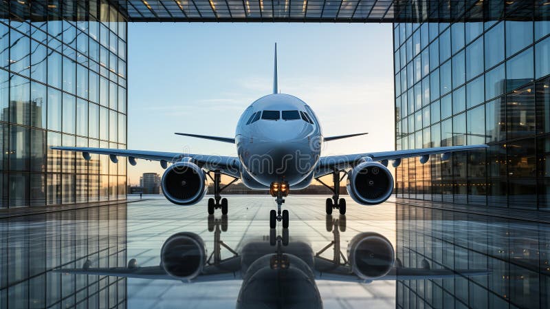 Jumbo Jet Flying Over Modern Architecture in London City with Dramatic ...