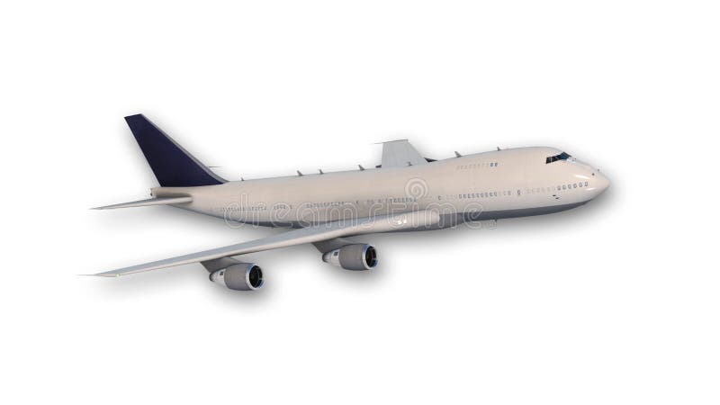 Commercial Airplane Isolated on White, Top View Stock Illustration ...