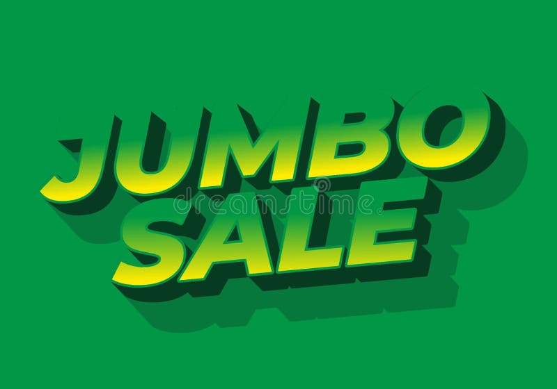 Jumbo Sale. Text Effect in Modern Colors with 3D Style Stock ...