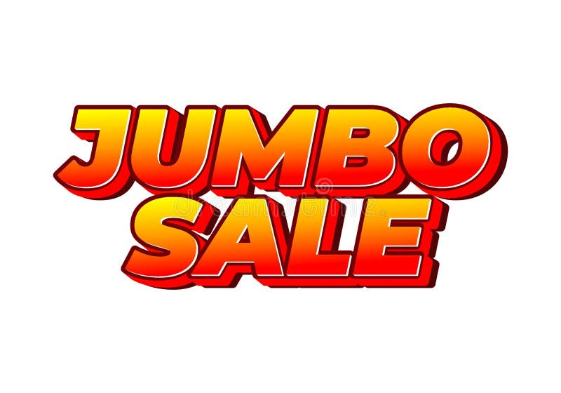 Jumbo Sale. Text Effect in Modern Colors with 3D Style Stock Vector ...