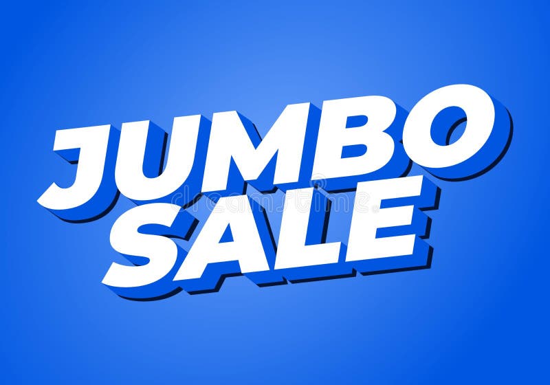 Jumbo Sale. Text Effect in Modern Colors with 3D Style Stock ...