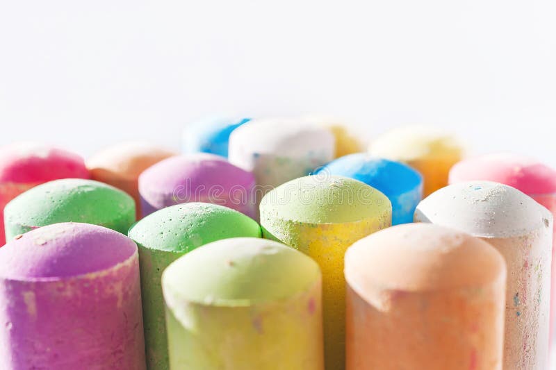 Jumbo Sidewalk Chalk, Assorted Colors, Bold Tips on White Background ...