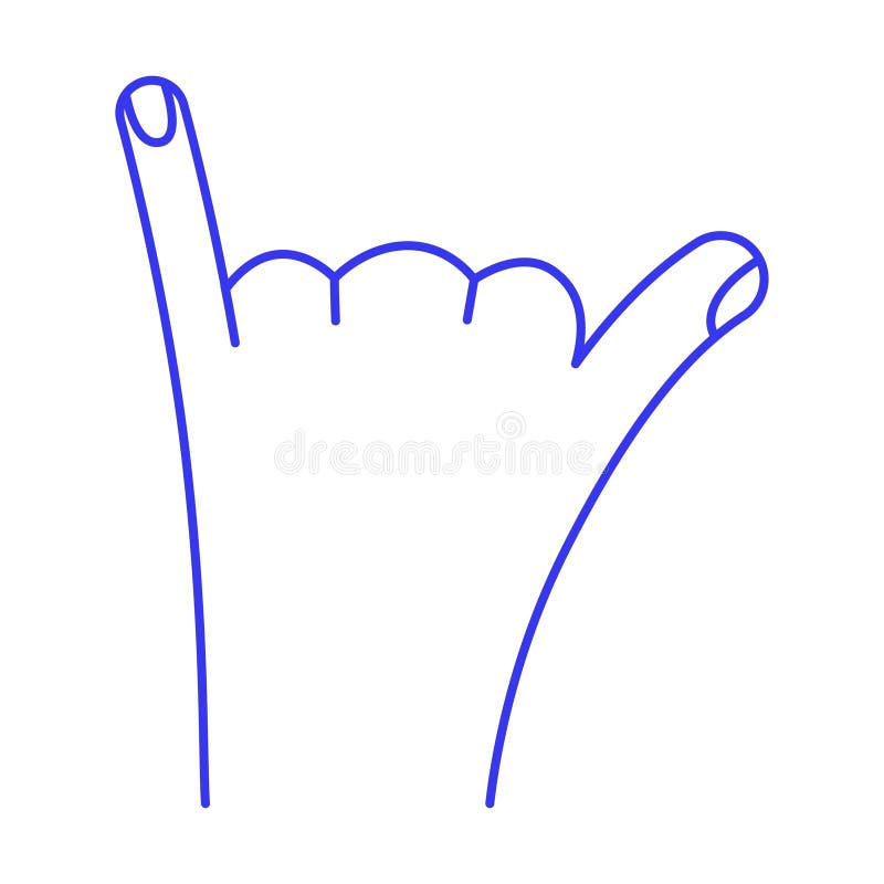 Jumbo Sign. Hand Gesture Doodle Icon Stock Vector - Illustration of ...