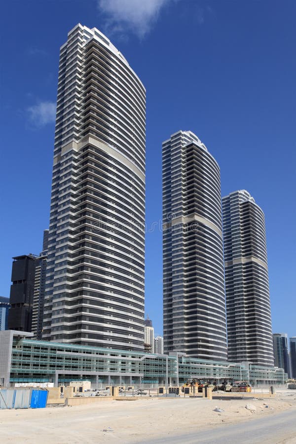 Jumeirah Lakes Towers in Dubai Stock Image - Image of futuristic, lakes ...