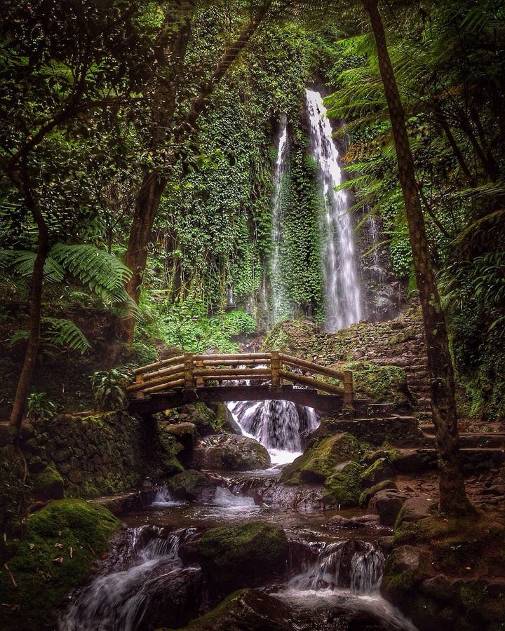 Jumog Waterfall at Karanganyar, Central Java, Indonesia Stock Image ...