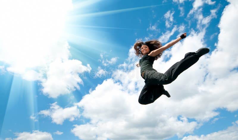 Jump stock image. Image of caucasian, freedom, happy - 16348535