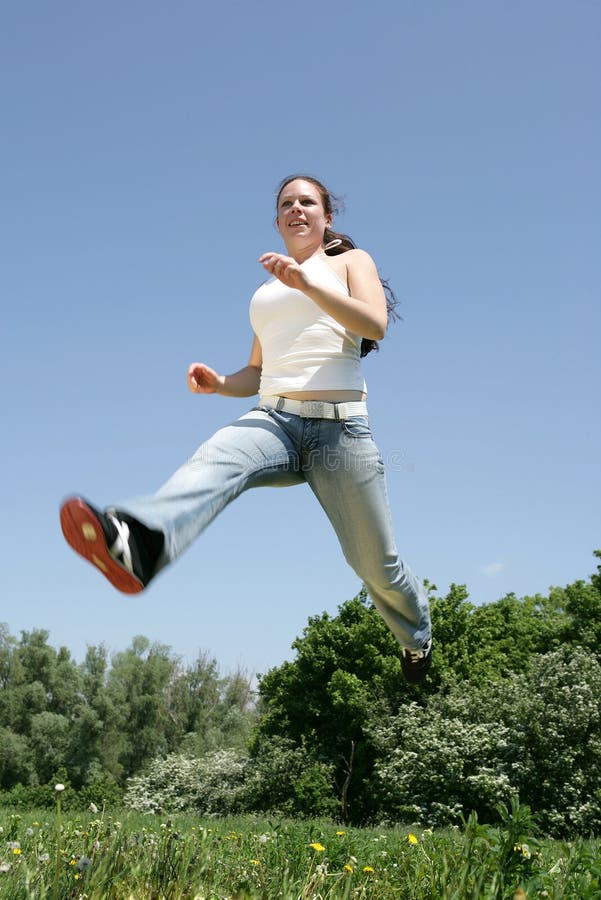 Girl jumping stock image. Image of healthy, jump, lifestyle - 2793689