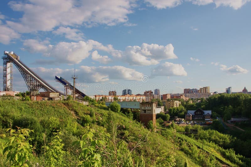 Jump on the Background of High-rise Buildings Stock Image - Image of ...