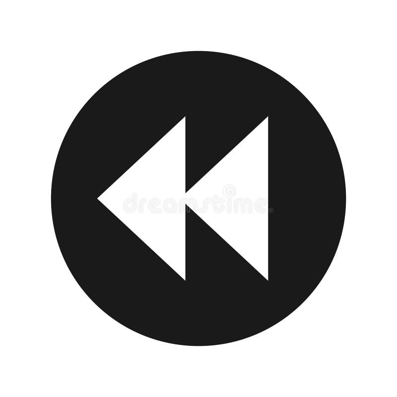 Jump Backward Icon Flat Black Round Button Vector Illustration Stock ...