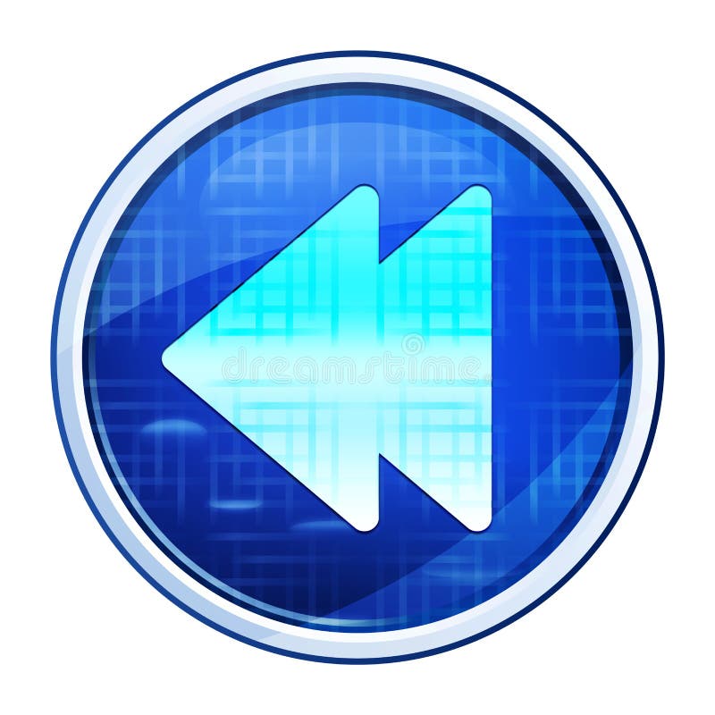 Jump Backward Icon Futuristic Blue Round Button Vector Illustration ...