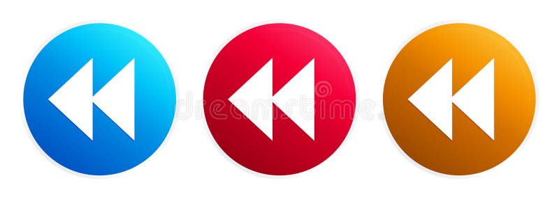 Jump Backward Icon Premium Trendy Round Button Set Stock Vector ...