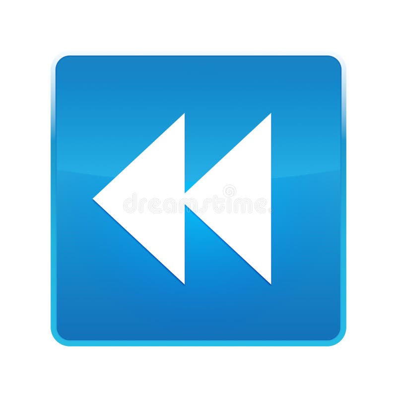 Jump Backward Icon Shiny Blue Square Button Stock Illustration ...