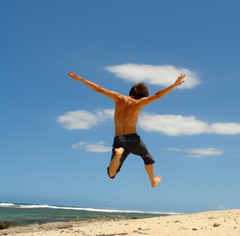 Jump on the beach, stock photo. Image of beach, holidays - 2666506