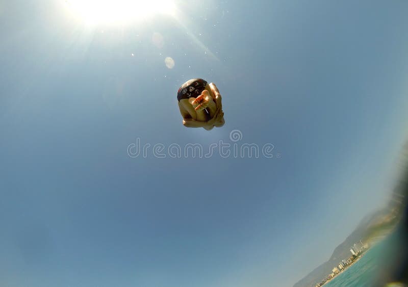 Jump bombs in the sea stock photo. Image of swim, open - 48471896