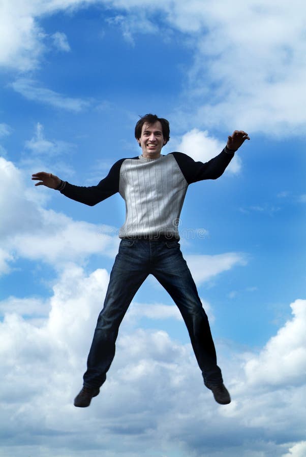 Jump boy stock photo. Image of blue, enjoying, females - 2391504