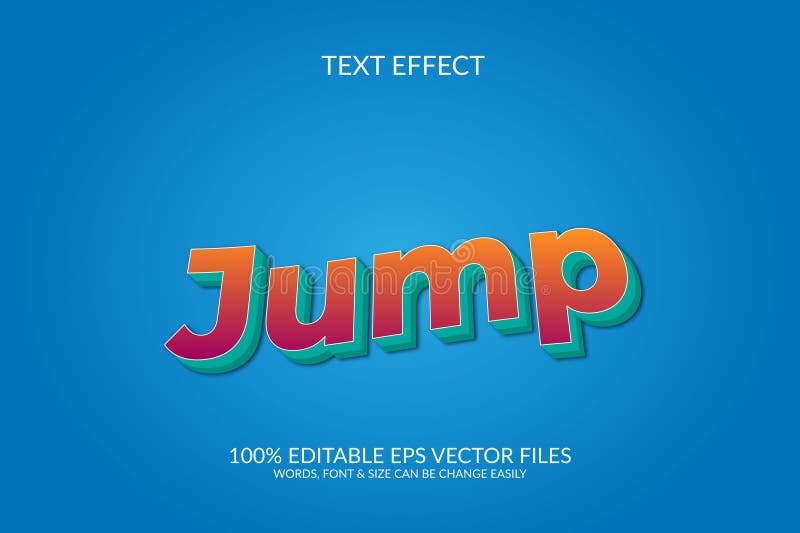 Jump Vector Changeable Vector Eps 3d Text Effect. Stock Illustration ...