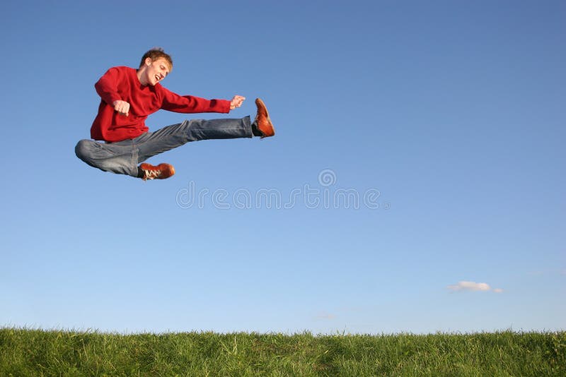 Jump figth man stock image. Image of health, kung, jumps - 1259643