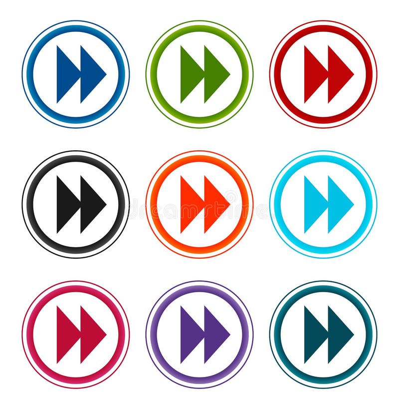 Jump Forward Icon Glass Round Buttons Set Illustration Stock Vector - Illustration of forward ...
