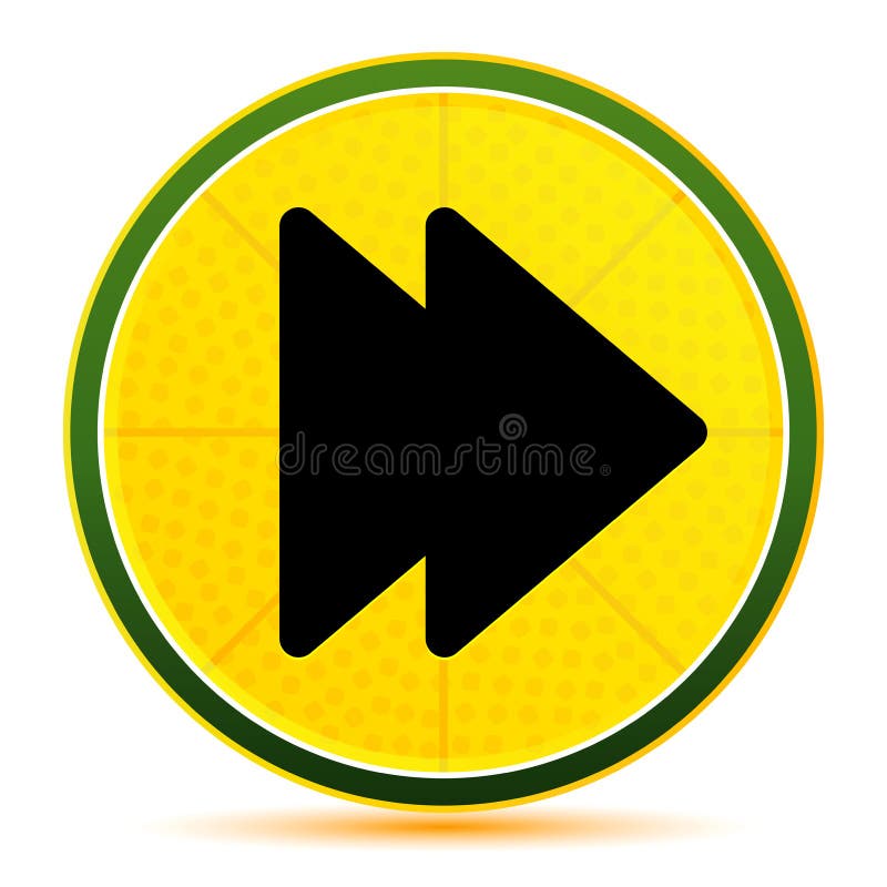 Jump Forward Icon Lemon Lime Yellow Round Button Illustration Stock ...