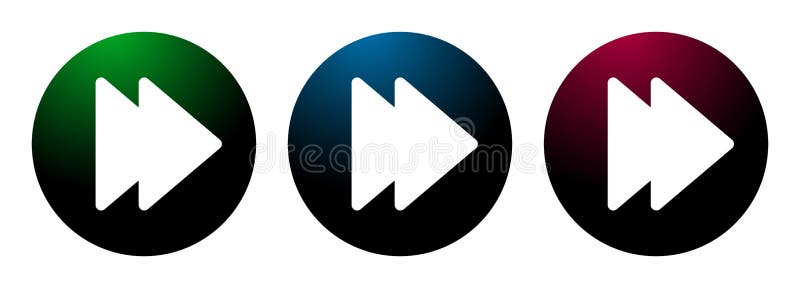 Jump Forward Icon Night Surface Round Button Set Illustration Stock ...