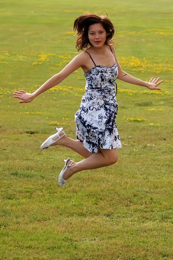 Summer Jump stock photo. Image of casual, beautiful, person - 3016142