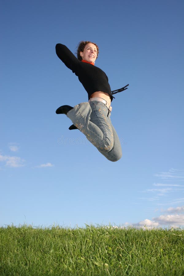 Jump girl stock photo. Image of glad, enjoying, beauty - 1259682