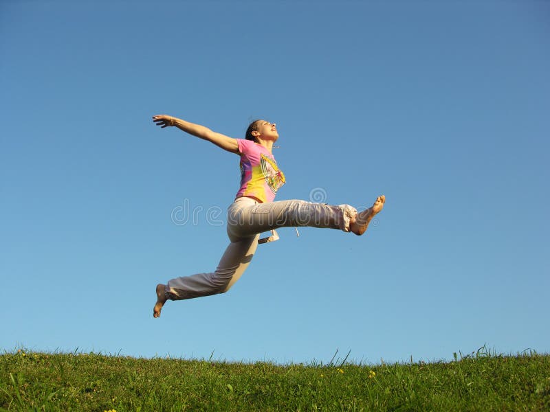 Girl in jump stock image. Image of beauty, child, playful - 26836043