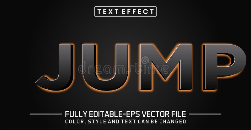 Jump Glowing Orange Light Background Text Effect. Editable Text Effect ...