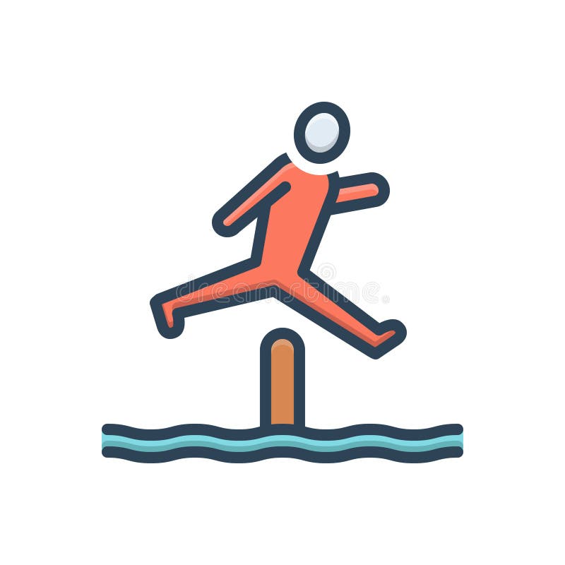 Color Illustration Icon for Jump, Race and Youth Stock Illustration ...