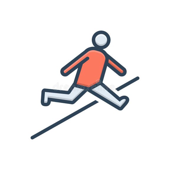 Color Illustration Icon for Jump, Leap and Hop Stock Illustration ...
