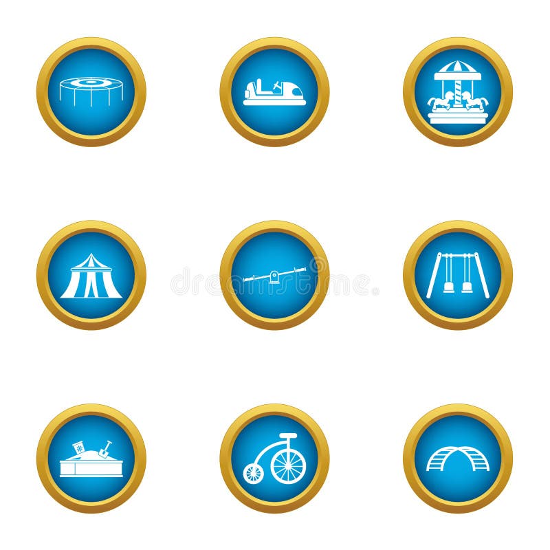 Jump icons set, flat style stock vector. Illustration of parenting ...