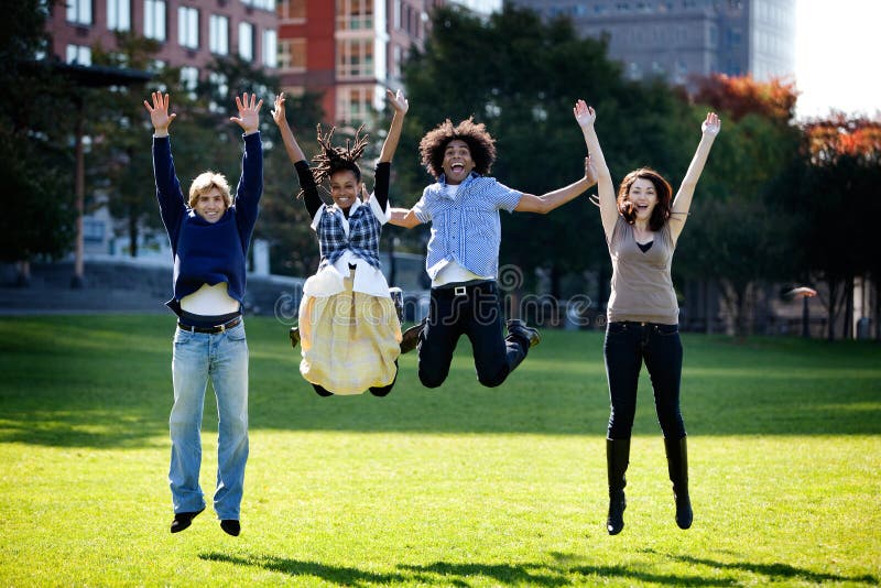 Jump for Joy stock image. Image of student, group, people - 11950319