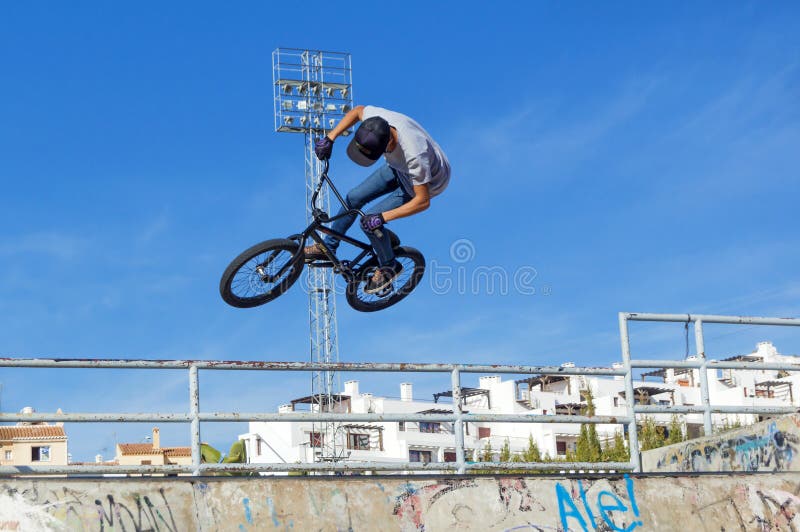 Jump in katepark editorial photo. Image of bicycle, adolescence - 48853196