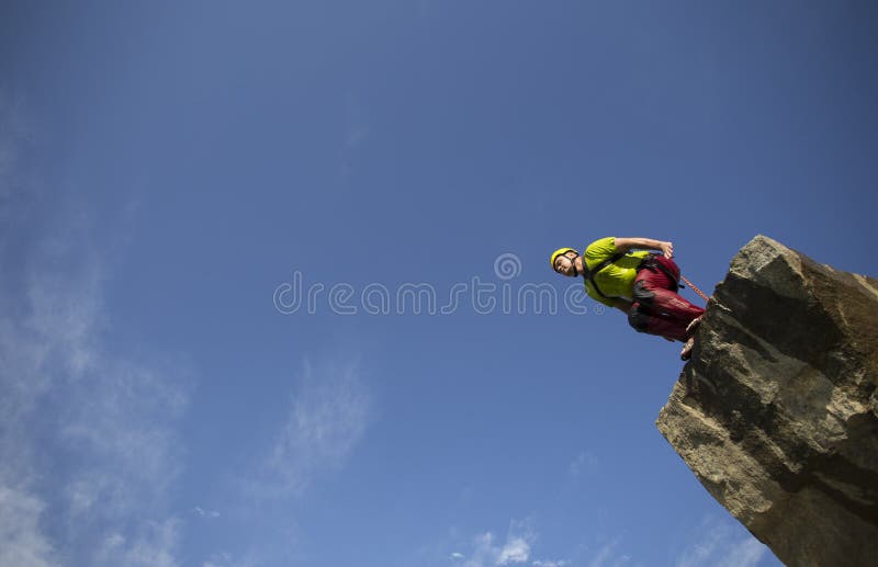 Jump off a cliff. stock image. Image of freedom, mountain - 76505091