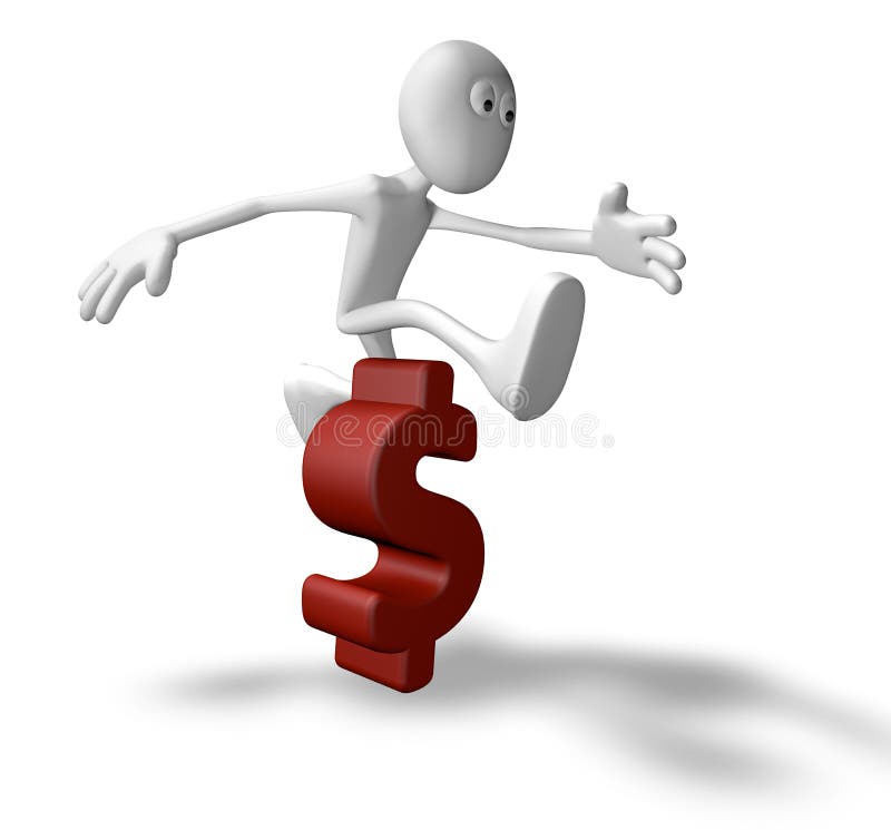 Jump over dollar stock illustration. Illustration of currency - 33754936