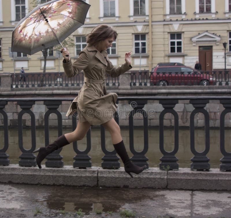 Jump over the puddle stock photo. Image of pool, beautiful - 6329900