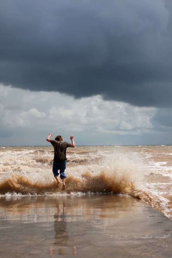 Jump over the waves stock photo. Image of blue, relaxation - 20617126