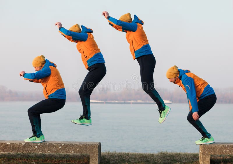 Jump phases stock photo. Image of bank, excitement, cycle - 87446956