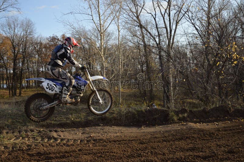 A Jump Rider on a Motorcycle Motocross Editorial Photography - Image of ...