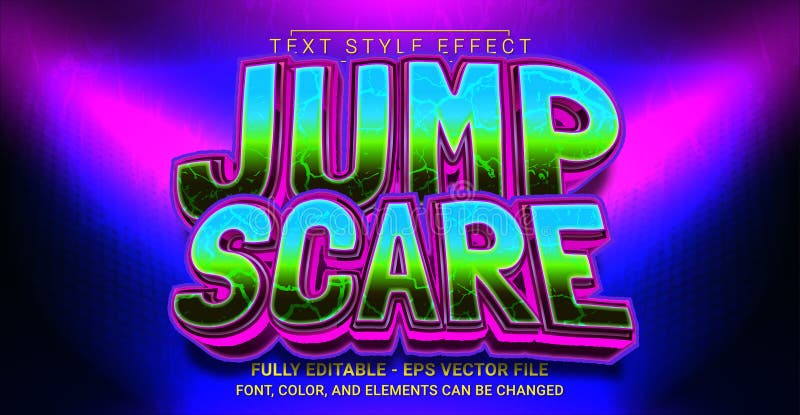 Jump Scare Text Style Effect. Editable Graphic Text Template Stock ...