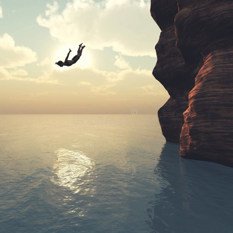 Jump in the sea stock illustration. Illustration of playing - 210806222