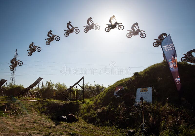 Jump Sequence of FMX Rider Performing Trick Editorial Photo - Image of ...