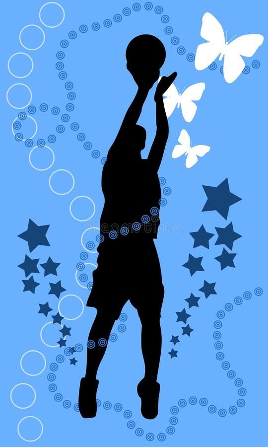 Jump shot stock illustration. Illustration of dunking - 1233488