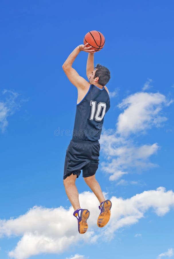 Jump shot in the sky stock image. Image of jump, modern - 48415645