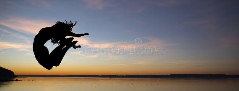 Jump stock photo. Image of jumping, dancers, sunrise - 290216952